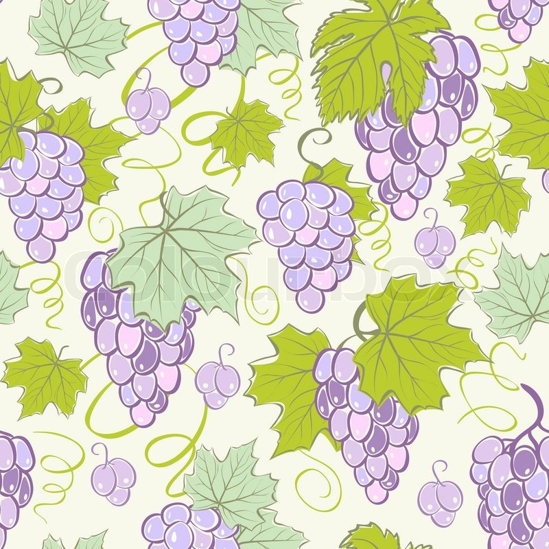 Creative seamless grape background. ... | Stock vector | Colourbox