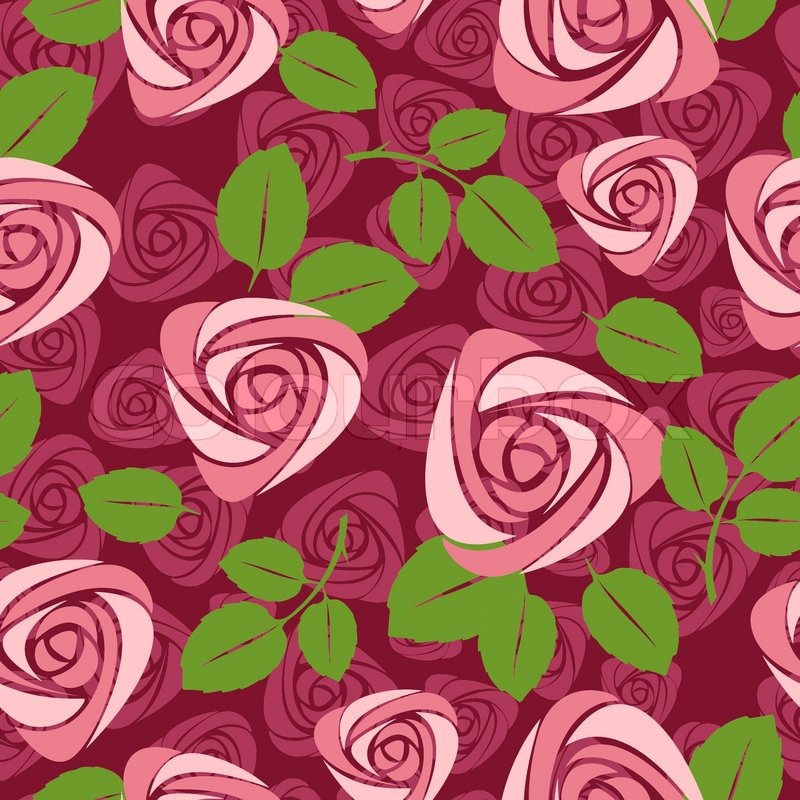 Abstract seamless floral rose vector ... | Stock vector | Colourbox