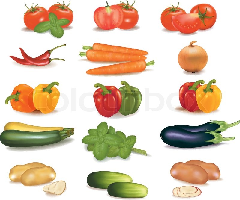 The big colorful group of vegetables. ... | Stock vector | Colourbox