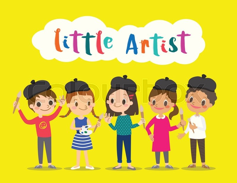 Little artist, isolated kids children ... | Stock vector | Colourbox