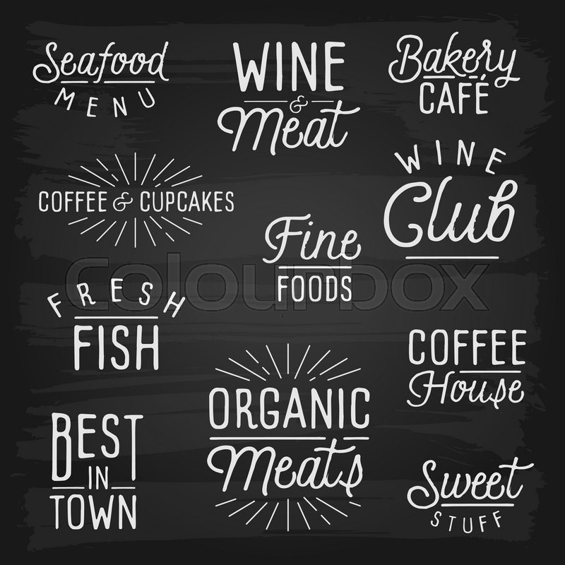 Hand drawn lettering slogans for cafe ... | Stock vector | Colourbox