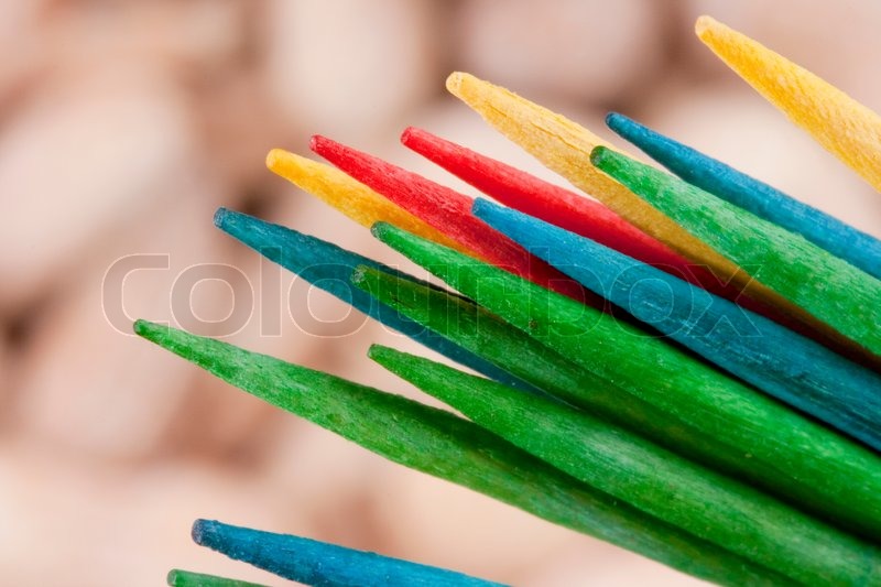 Wooden multi-coloured toothpicks for ... | Stock image | Colourbox