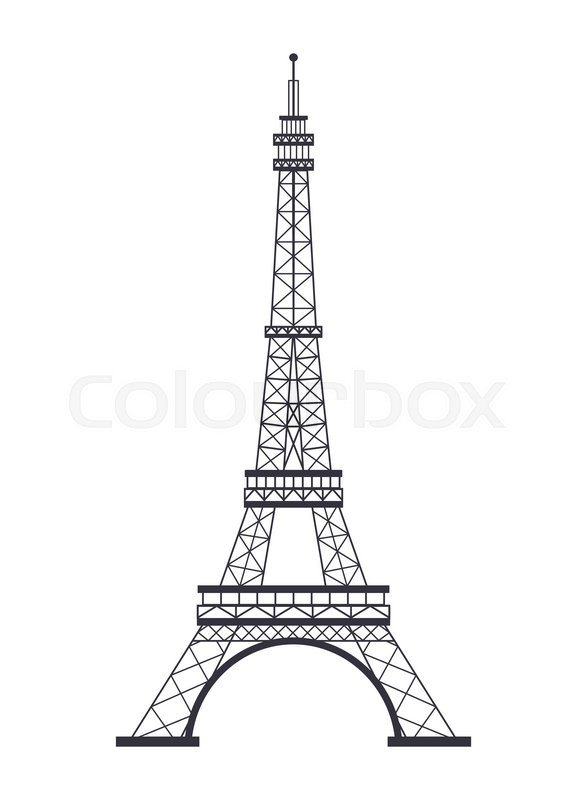 Flat design tour eiffel icon vector ... | Stock vector | Colourbox