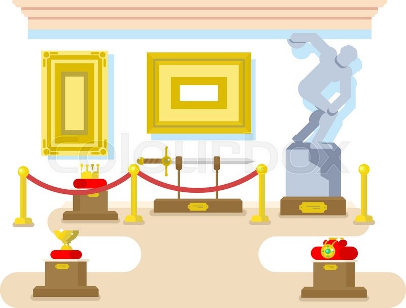 Museum flat design. Exhibition ... | Stock vector | Colourbox