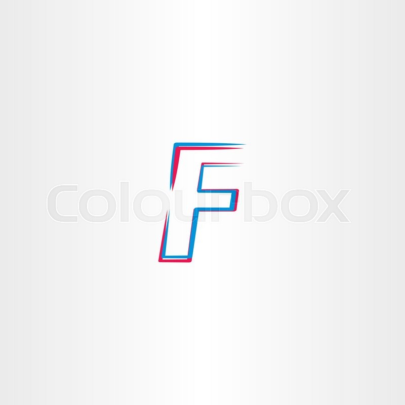 Letter f vector icon symbol blue red ... | Stock vector | Colourbox