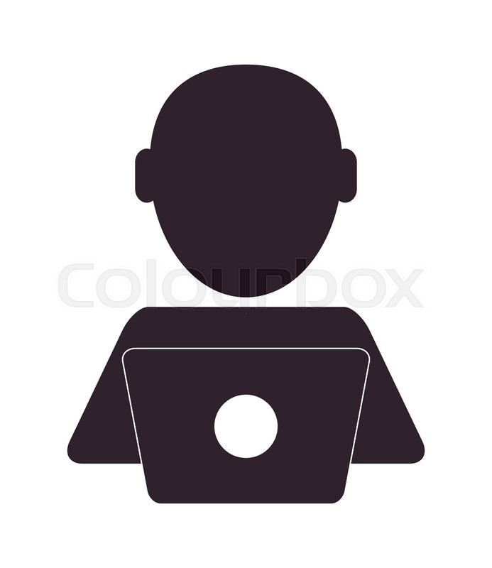 Flat design person using laptop icon ... | Stock vector | Colourbox