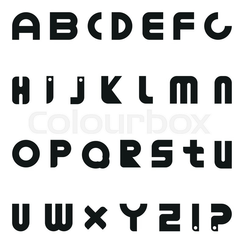 Black vector letters. Minimalist ... | Stock vector | Colourbox