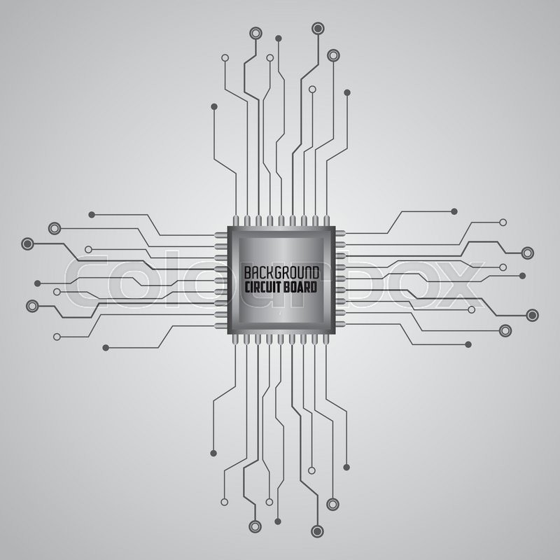 Circuit board concept with icon ... | Stock vector | Colourbox