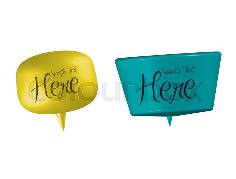 Illustration of text balloons in 3D, ... | Stock vector | Colourbox