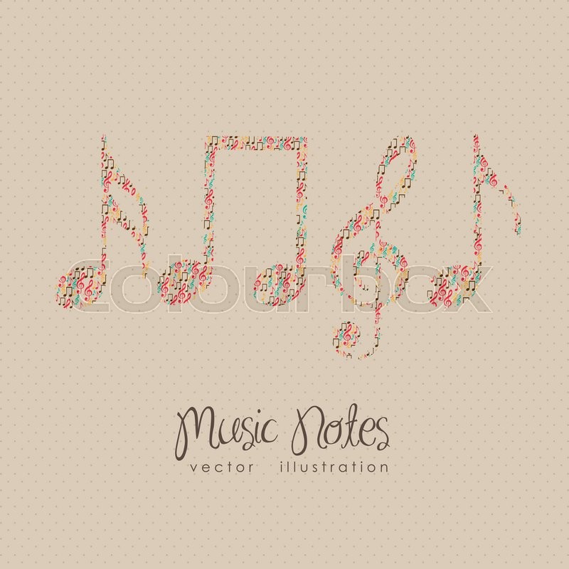 Illustration of musical notes forming ... | Stock vector | Colourbox