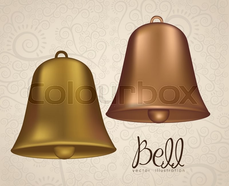 Illustration of golden bells on ... | Stock vector | Colourbox