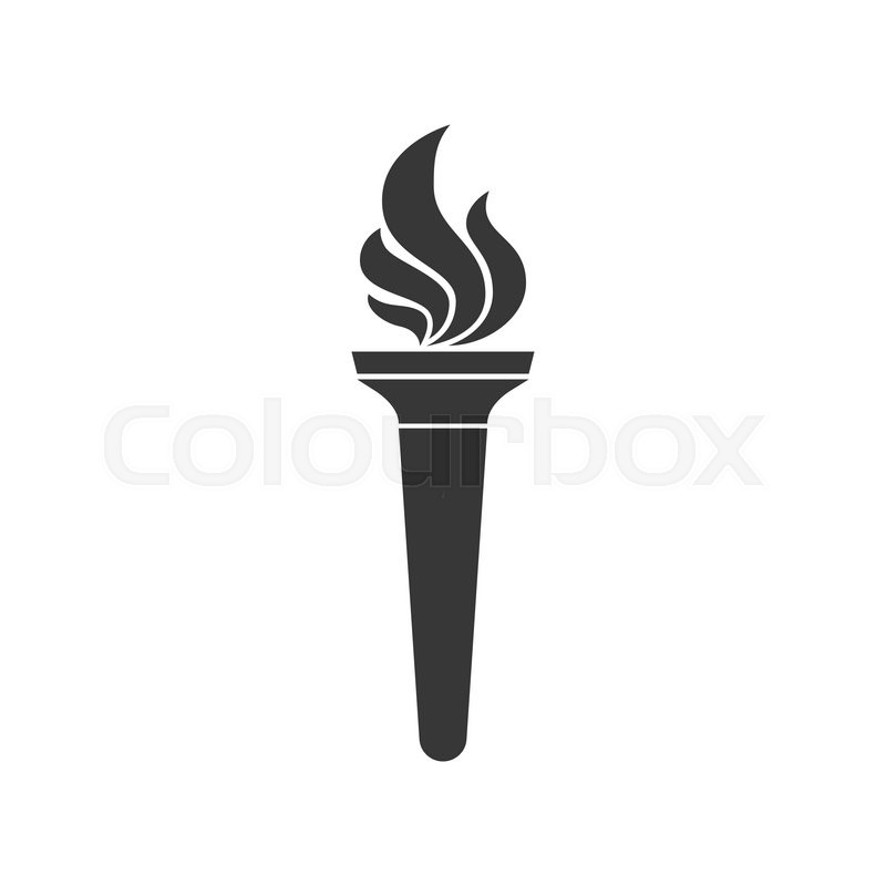 Torch symbol silhouette icon vector | Stock vector | Colourbox