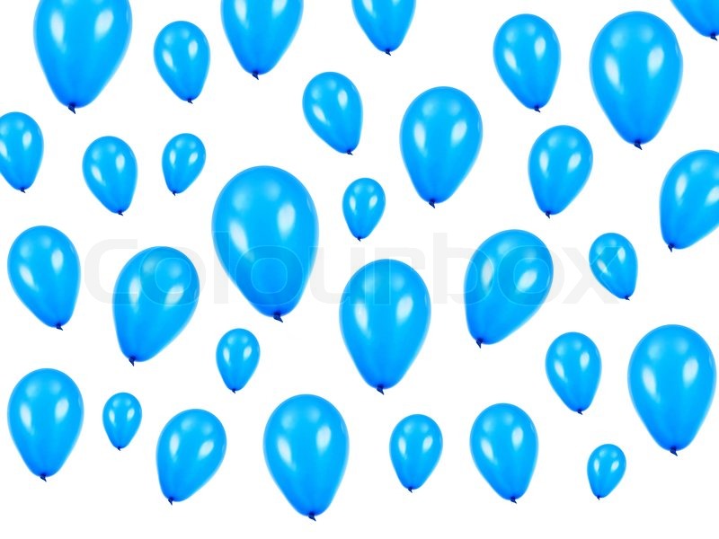 Blå balloner isoleret mod en hvid ... | Stock foto | Colourbox