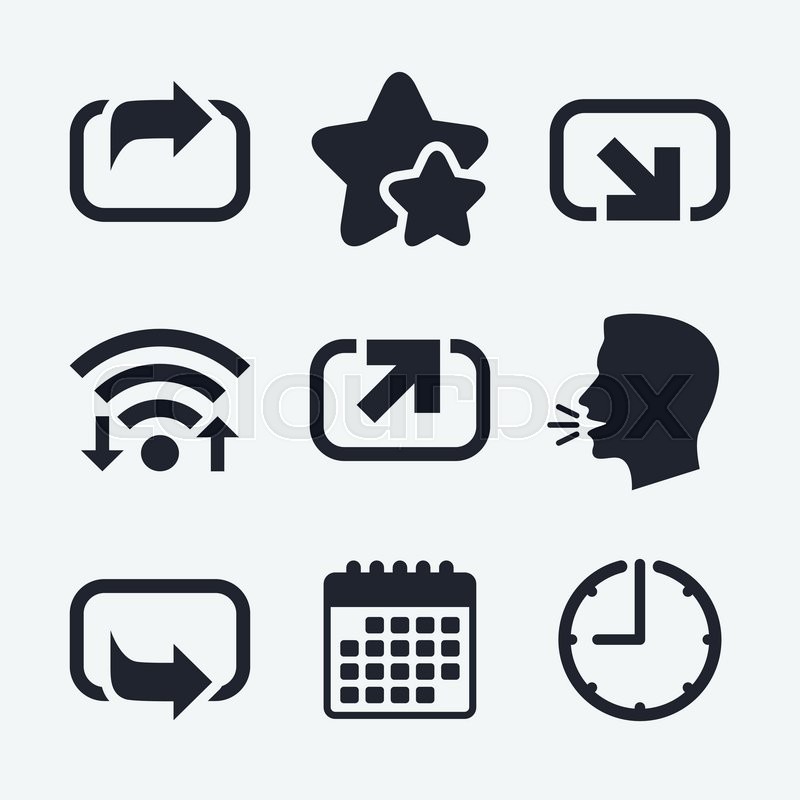 Action icons. Share symbols. Send ... | Stock vector | Colourbox