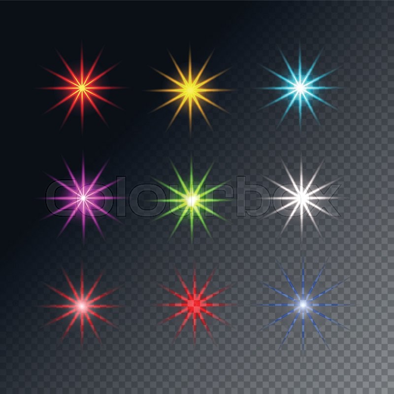 Collection of sparkle vector. Colored ... | Stock vector | Colourbox
