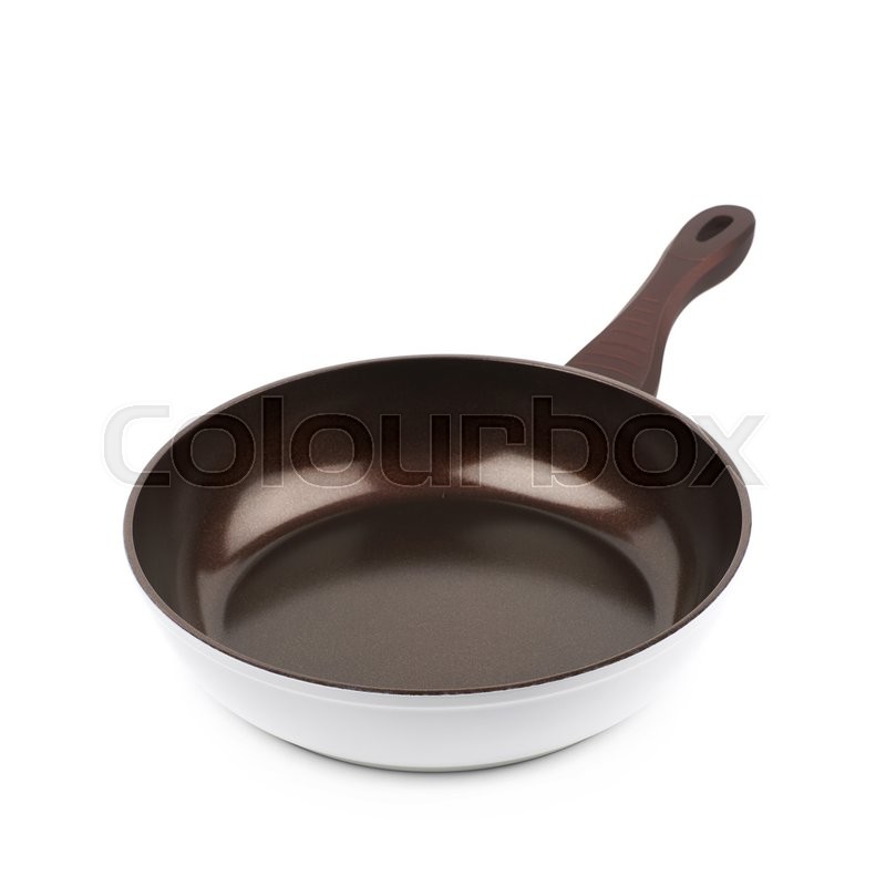 Brand new brown frying pan with a ... | Stock image | Colourbox