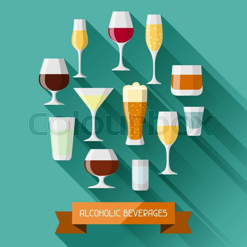 Alcohol drinks background design. ... | Stock vector | Colourbox