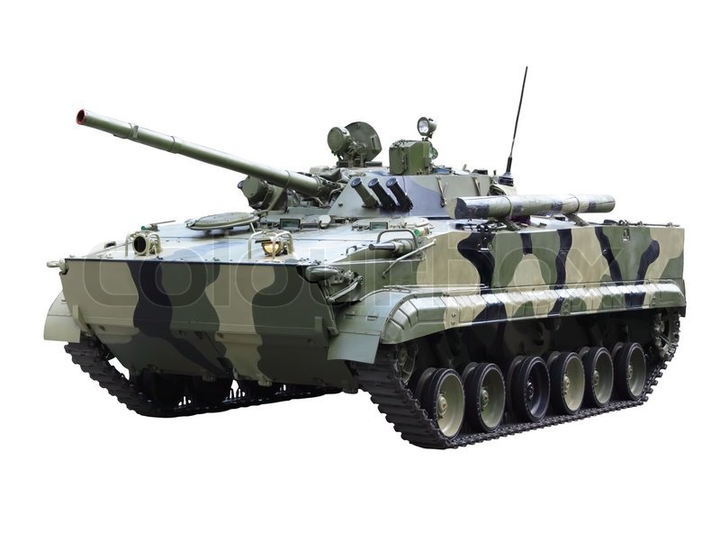 Military russian tank. Isolated over white | Stock Photo | Colourbox