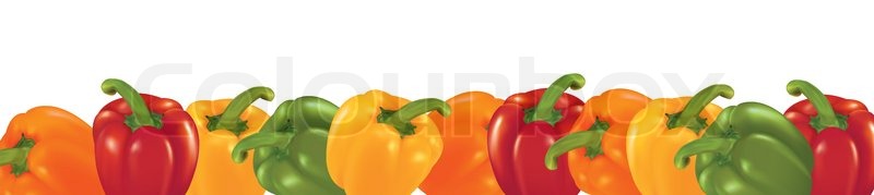 Pepper design border isolated on ... | Stock vector | Colourbox