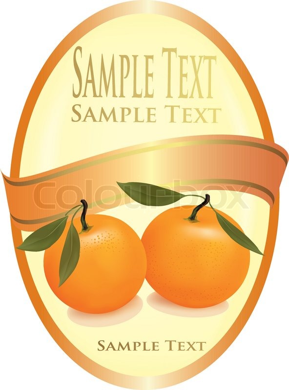 Label mit Mandarine. | Stock-Vektor | Colourbox