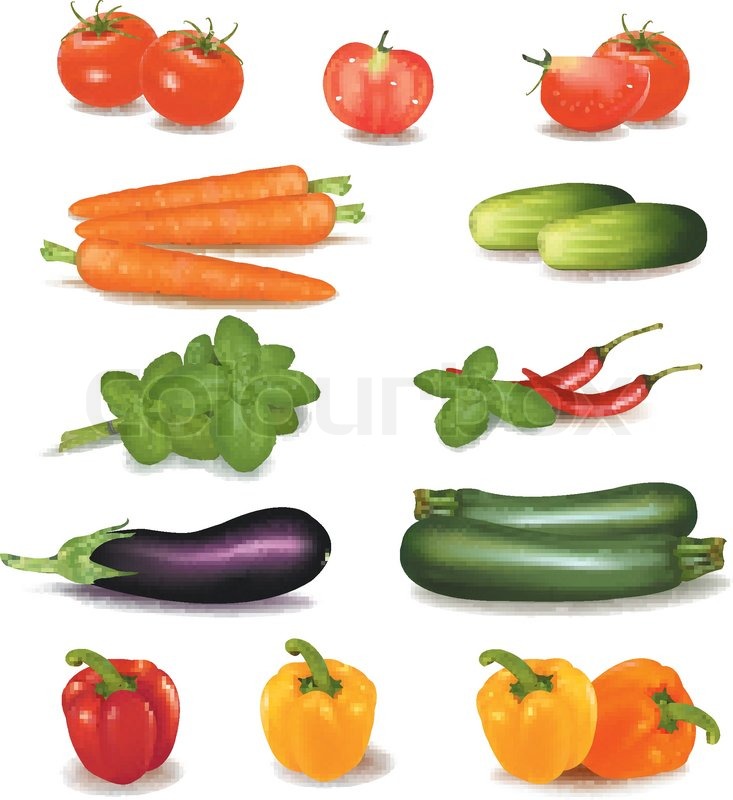 The big colorful group of vegetables. ... | Stock vector | Colourbox