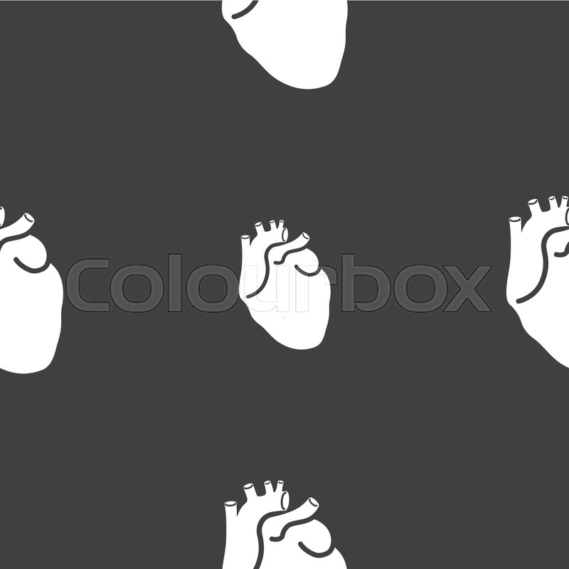 Human heart sign. Seamless pattern on ... | Stock vector | Colourbox