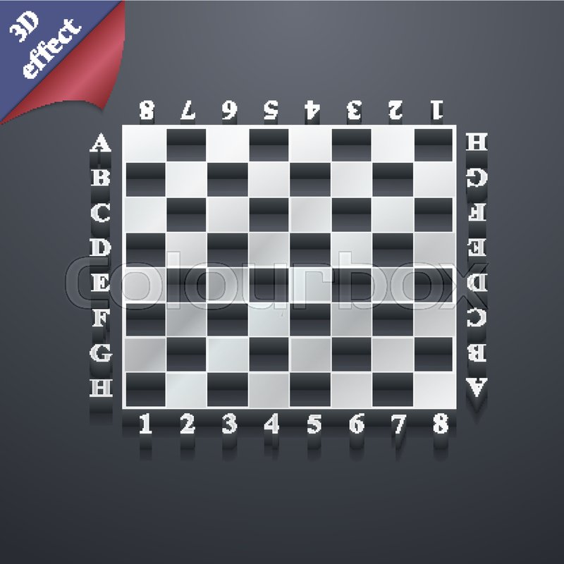 Modern Chess board icon symbol. 3D ... | Stock vector | Colourbox