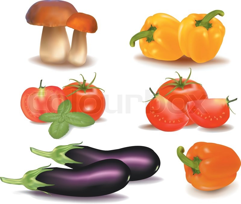 The big colorful group of vegetables. ... | Stock vector | Colourbox