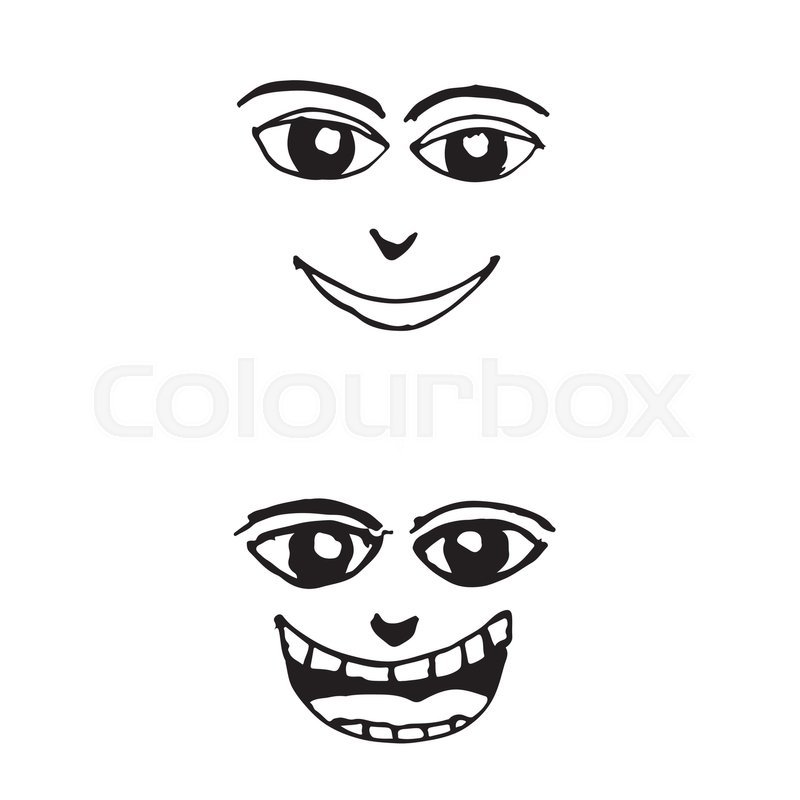 Doodle emotion face icon hand draw ... | Stock vector | Colourbox