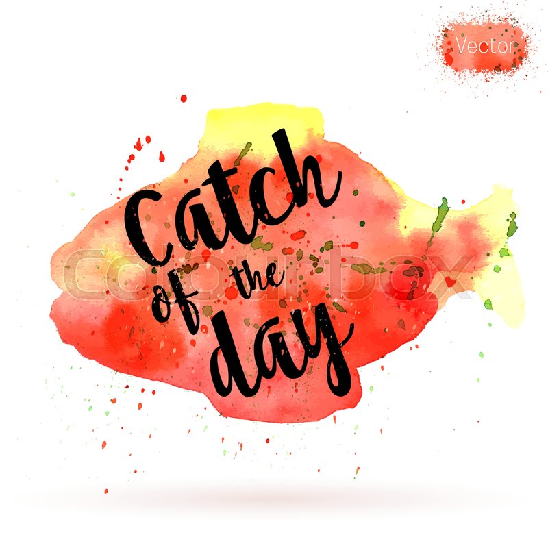 Phrase, Catch of the day, on ... | Stock vector | Colourbox