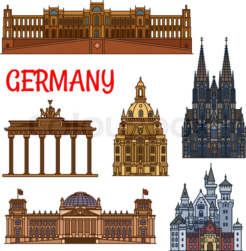 Historic sightseeings and buildings of ... | Stock vector | Colourbox