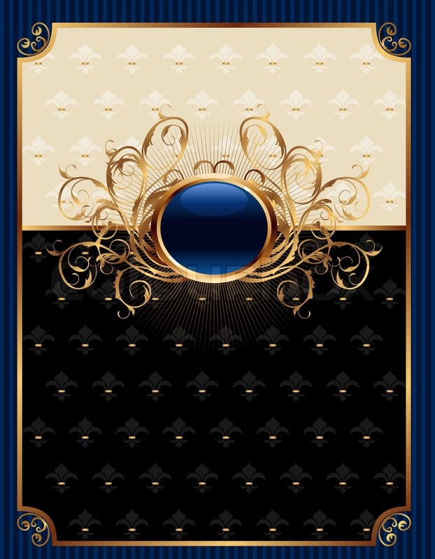 Illustration gold invitation frame or ... | Stock vector | Colourbox