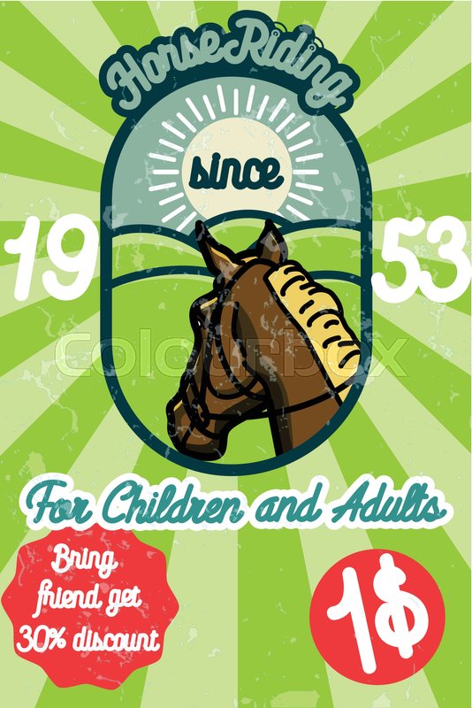 Horse riding banner. Good as a ... | Stock vector | Colourbox