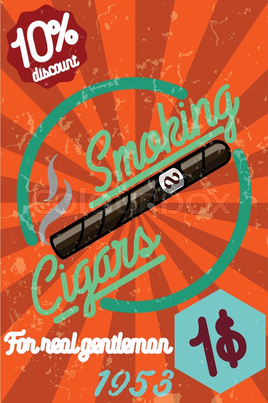 Tobacco shop banner. Label o smoking ... | Stock vector | Colourbox