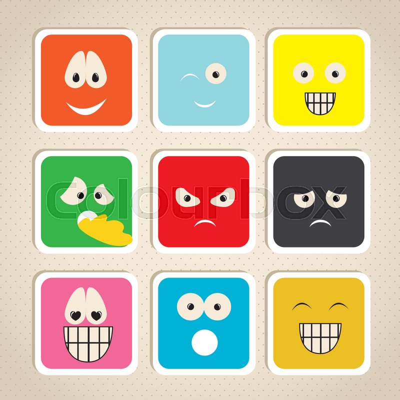 Illustration of expressions icons, ... | Stock vector | Colourbox