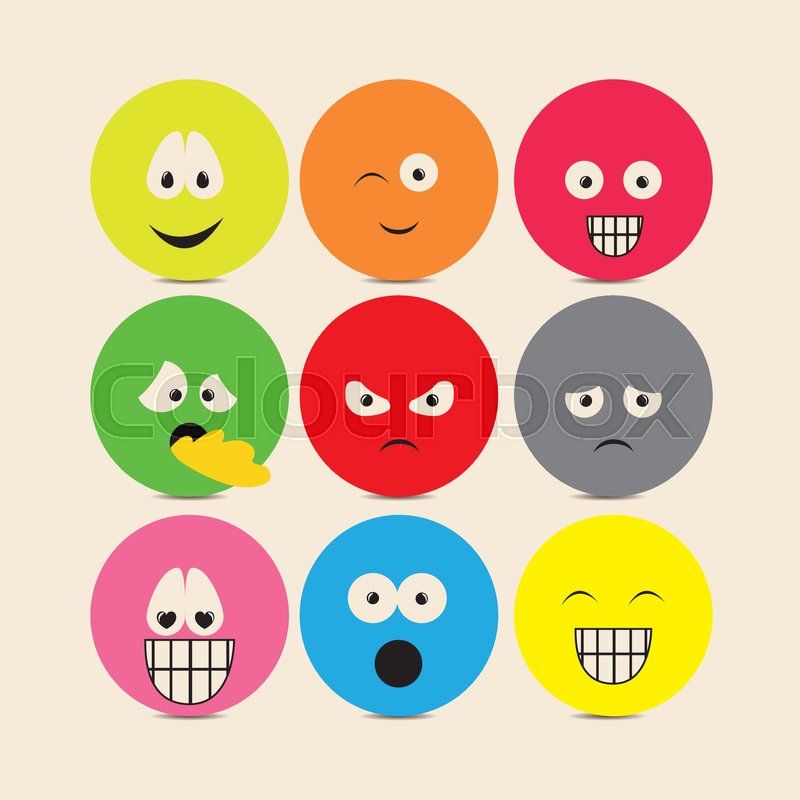 Illustration of expressions icons, ... | Stock vector | Colourbox