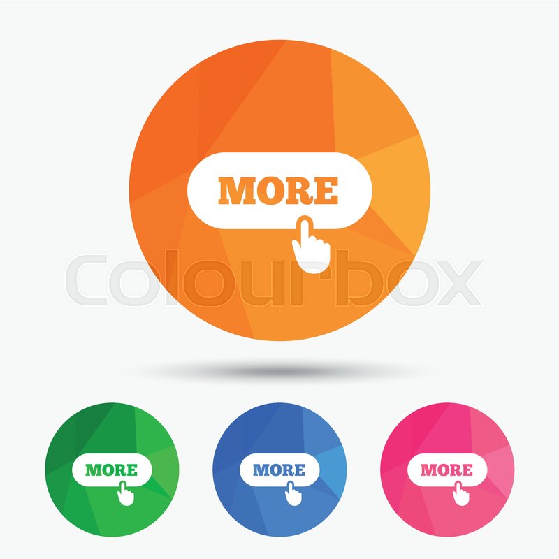 More with hand pointer sign icon. ... | Stock vector | Colourbox