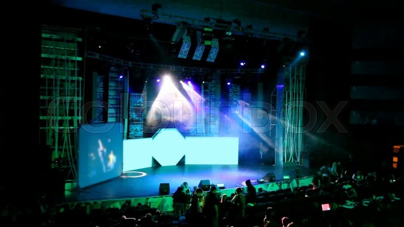 Empty Stage Concert Concert Crowd Front Stock Photo