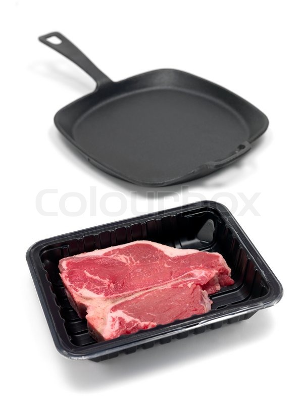 A T Bone steak in a plastic supermarket ... | Stock image | Colourbox
