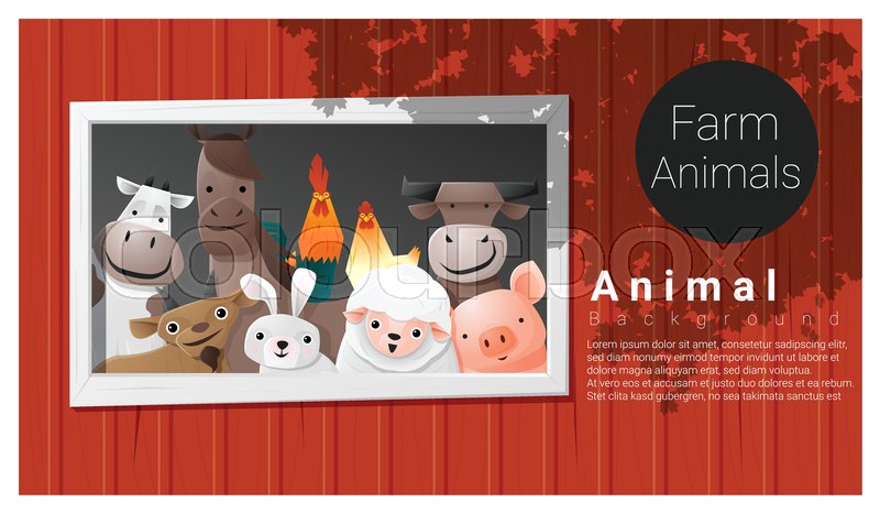 Farm animal background , vector , ... | Stock vector | Colourbox