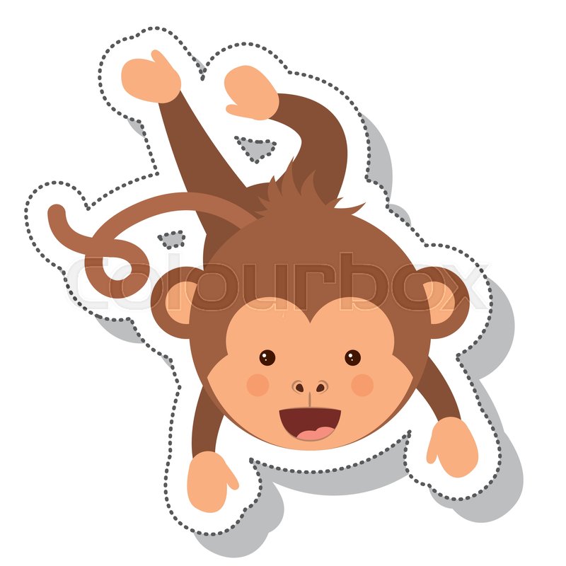 Funny monkey isolated icon vector ... | Stock vector | Colourbox