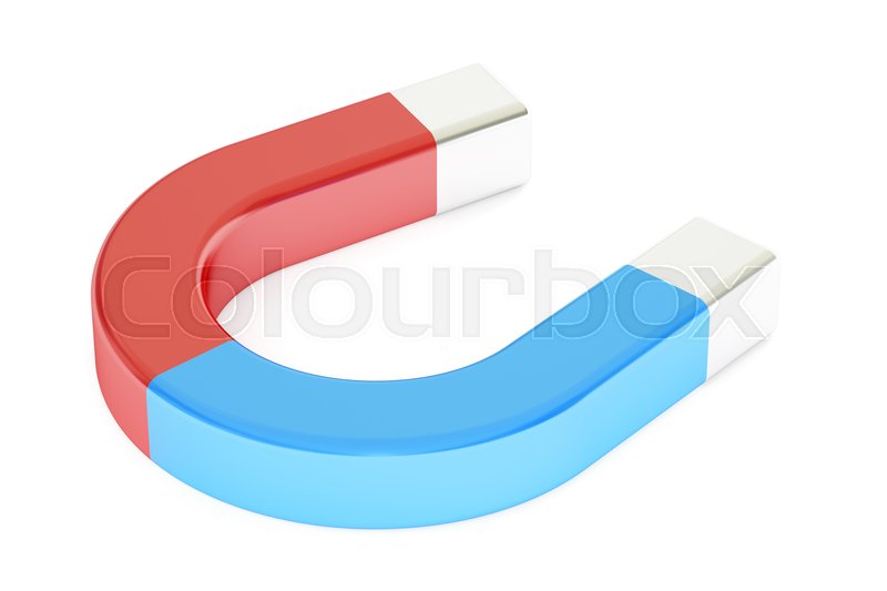 Magnet, 3D rendering isolated on white ... | Stock image | Colourbox