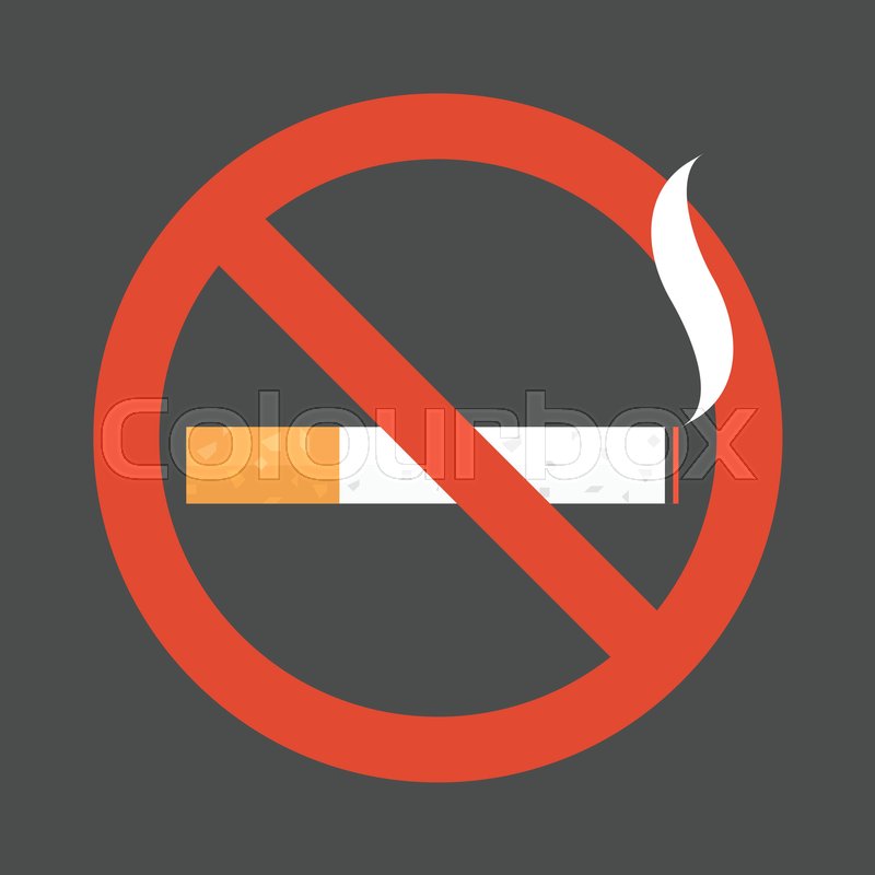 Non smoking area sign symbol, flat ... | Stock vector | Colourbox