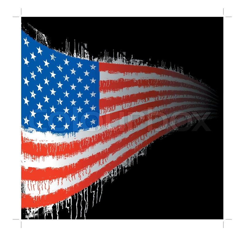 Wavy flag of the united states of ... | Stock vector | Colourbox