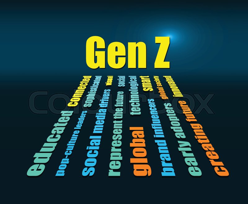 Generation Z Word Characteristics Stock Vector Colourbox