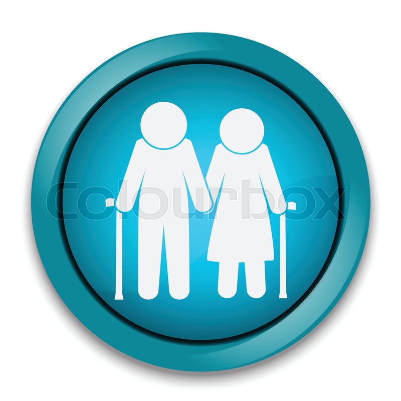 Elderly symbol. old people icon, ... | Stock vector | Colourbox