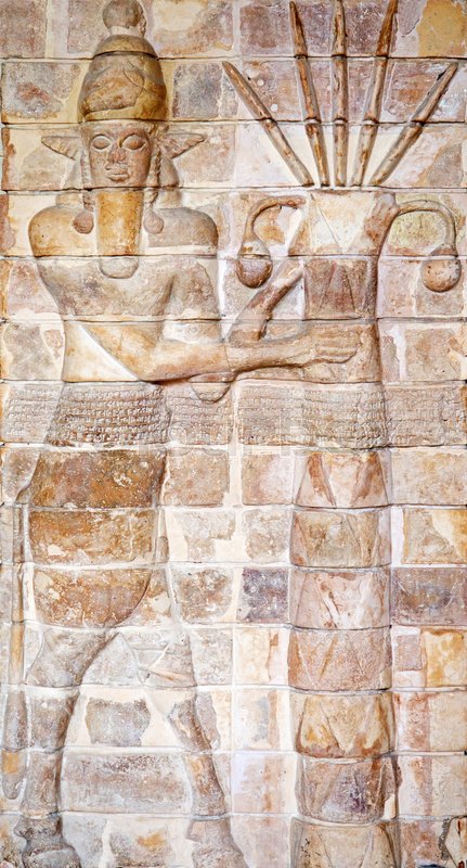 Ancient sumerian stone carving with ... | Stock image | Colourbox