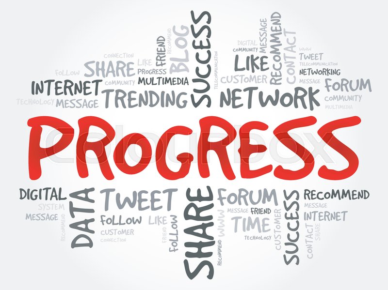 Progress word cloud, business concept | Stock vector | Colourbox