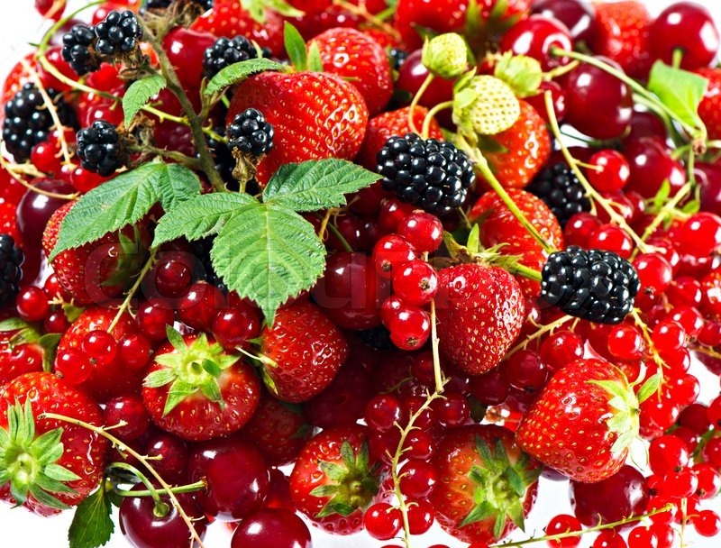 Mix of fresh summer berries | Stock image | Colourbox
