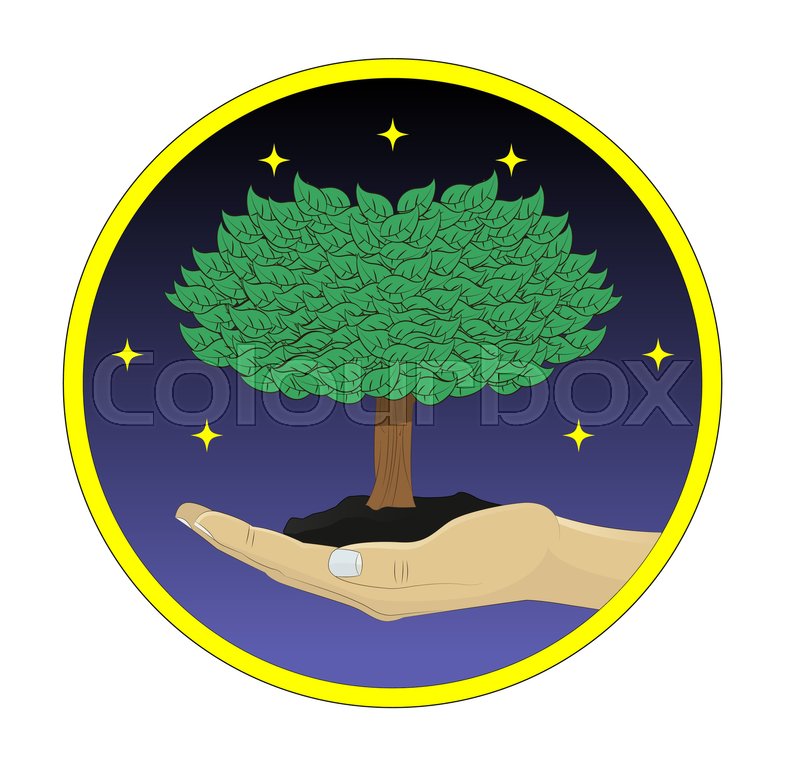 Hand holding tree. Growth and ... | Stock vector | Colourbox